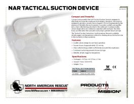 Tactical Suction Device Product Information Sheet | North American Rescue