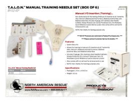 T.A.L.O.N. Manual Training Needle Set Product Information Sheet | North ...