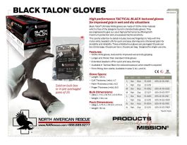 Black Talon Gloves Product Information Sheet | North American Rescue