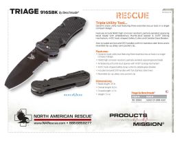 Benchmade Triage 916SBK Product Information Sheet | North American Rescue