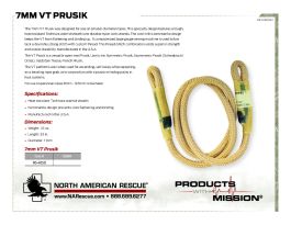 7mm VT Prusik - Product Information Sheet | North American Rescue