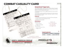 Combat Casualty Card Product Information Sheet | North American Rescue