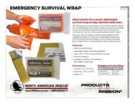 Emergency Survival Wrap Product information Sheet | North American Rescue