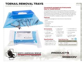 Toenail Removal Tray Product Information Sheet | North American Rescue