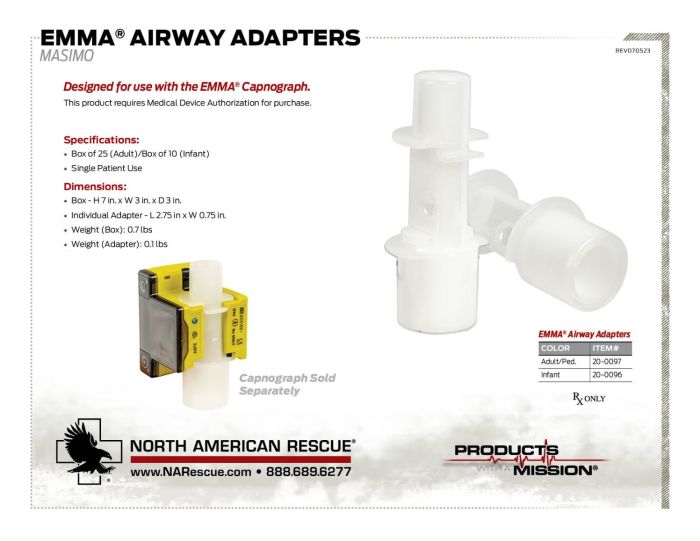 Masimo EMMA Airway Adapter - Product Information Sheet | North American ...