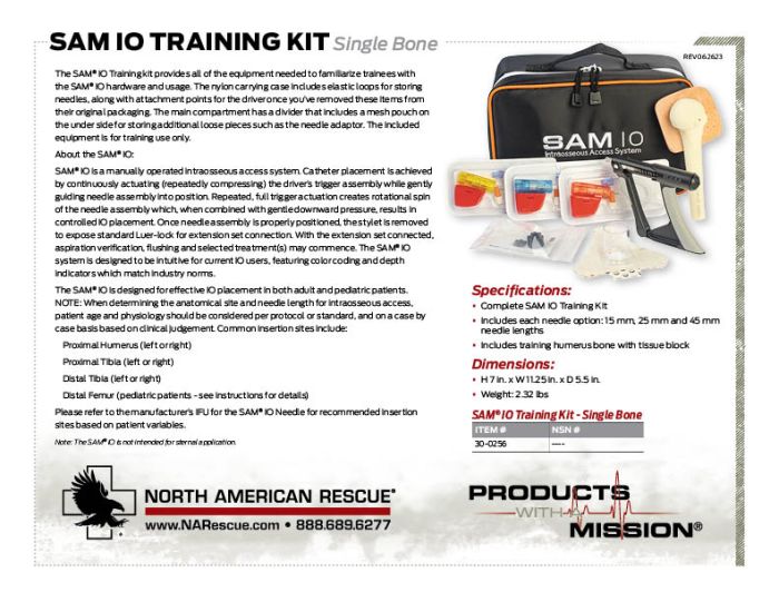 SAM IO Training Kit - Single Bone - Product Information Sheet | North ...