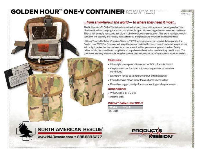 Pelican Golden Hour ONE-V Container - Product Information Sheet | North ...