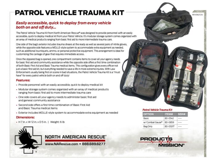 Patrol Vehicle Trauma Kit Product Info Sheet | North American Rescue