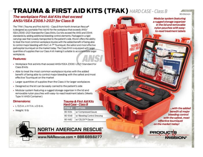 Trauma and First Aid Kit - Class B Product Information Sheet | North ...