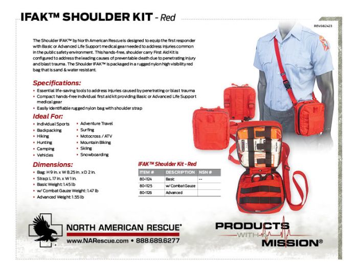 IFAK Shoulder Kit - Red - Product Information Sheet | North American Rescue