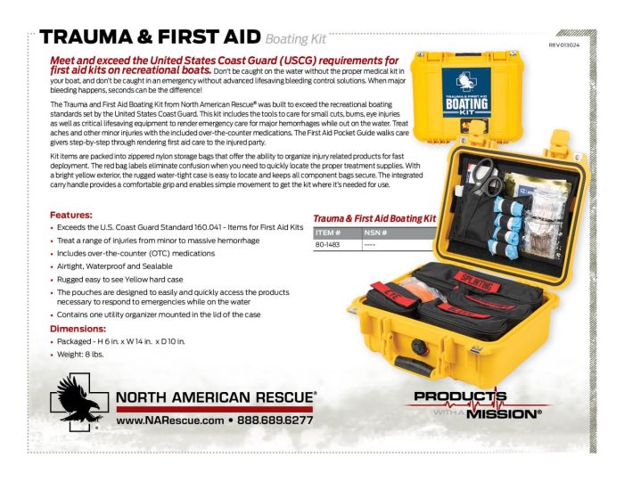 Trauma & First Aid Boating Kit - Product Information Sheet | North ...