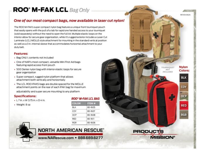 ROO Mini First Aid Kit (M-FAK LCL) - Bag Only - Product Information ...