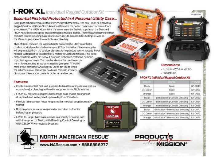 I-ROK XL Kit Product Information Sheet | North American Rescue