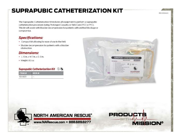 Suprapubic Catheterization Kit - Product Information Sheet | North ...