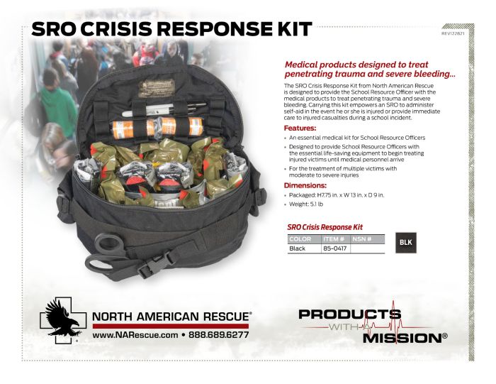 SRO Crisis Response Kit Product Information Sheet | North American Rescue