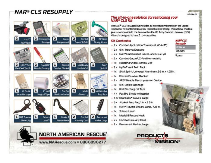 NAR CLS ReSupply - Product Information Sheet | North American Rescue