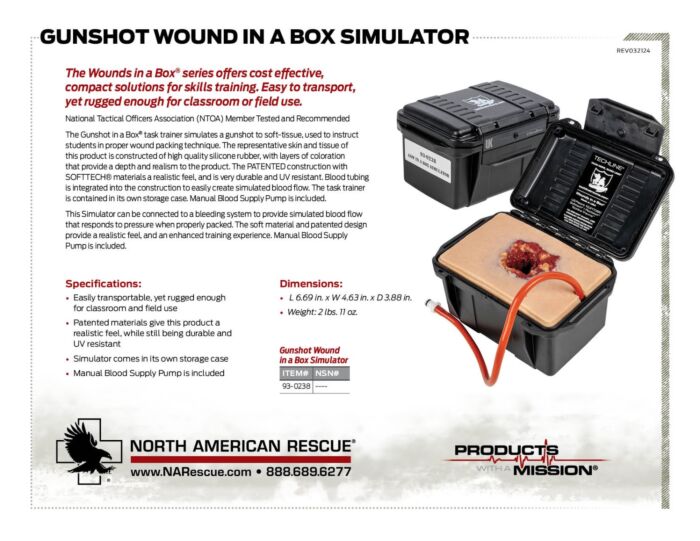 Gunshot Wound in a Box Simulator - Product Information Sheet | North ...